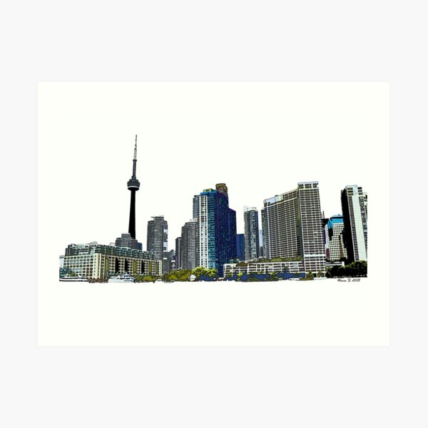 "Toronto Skyline Graphic with CN Tower" Art Print by ninasilver | Redbubble
