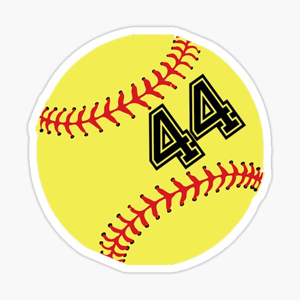 "Softball Player Gifts Jersey No 44 Back Number #44 Ball Sport Sticker ...