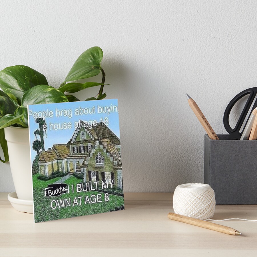 "minecraft badass /me_irl" Art Board Print by gingrjim | Redbubble