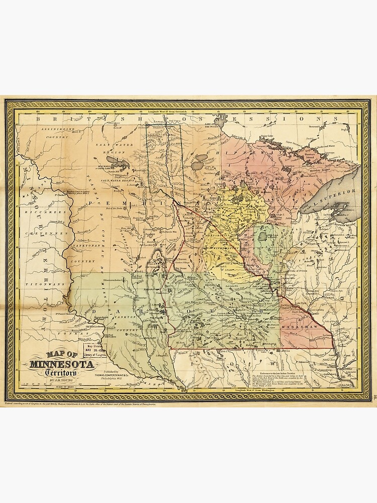 "Map of Minnesota Territory (1852)" Poster by allhistory | Redbubble