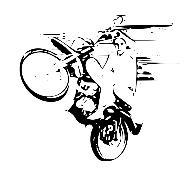 Dirt Bike Wheelie: Wall Art | Redbubble