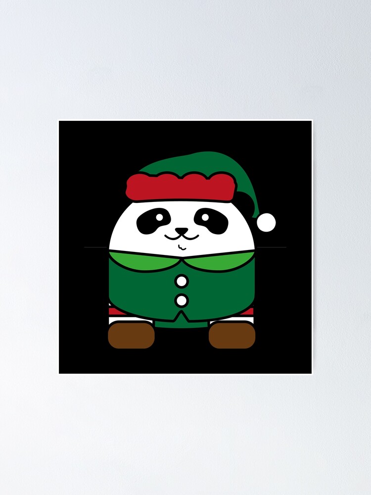 "Santa's Elf Panda" Poster by SpacemanSam13 | Redbubble