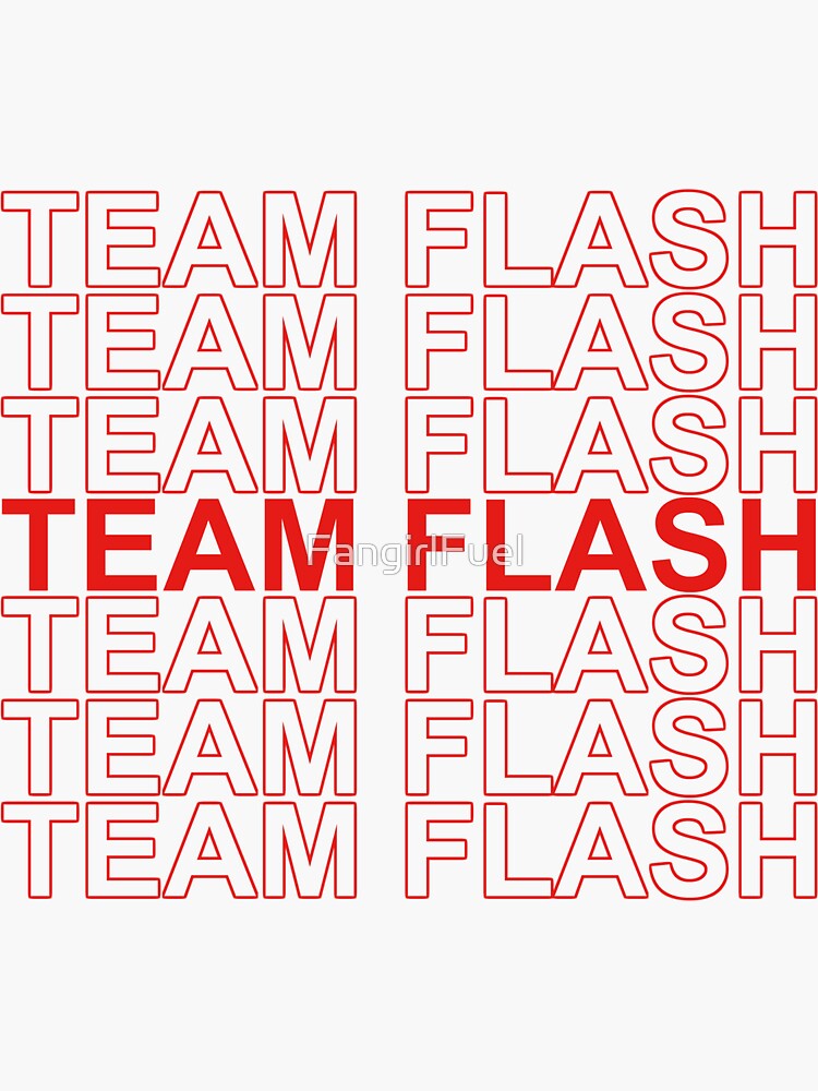 "Team Flash - Thank You Bag Style" Sticker for Sale by FangirlFuel ...