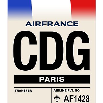 "Paris (CDG) France Airline Luggage Tag" Sticker for Sale by ...