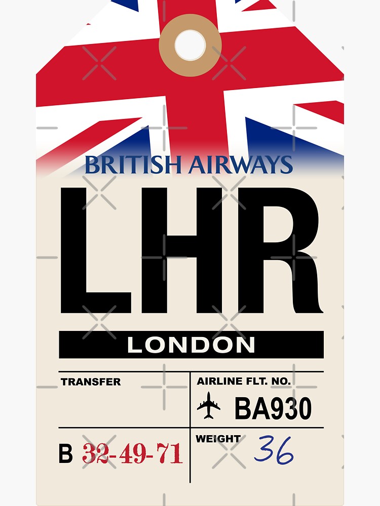 "London (LHR) Airline Luggage Tag" Sticker for Sale by travelwitheric ...