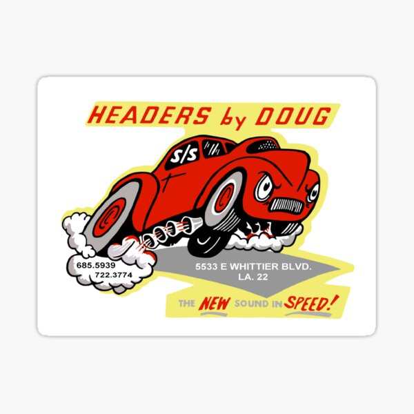 "Headers by Doug" Sticker for Sale by Retrostickersnz | Redbubble