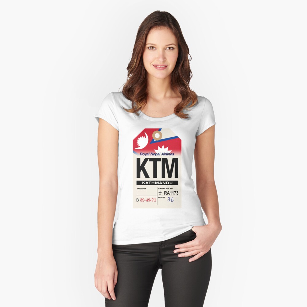 "Kathmandu (KTM) Nepal Airline Luggage Tag" Sticker for Sale by ...