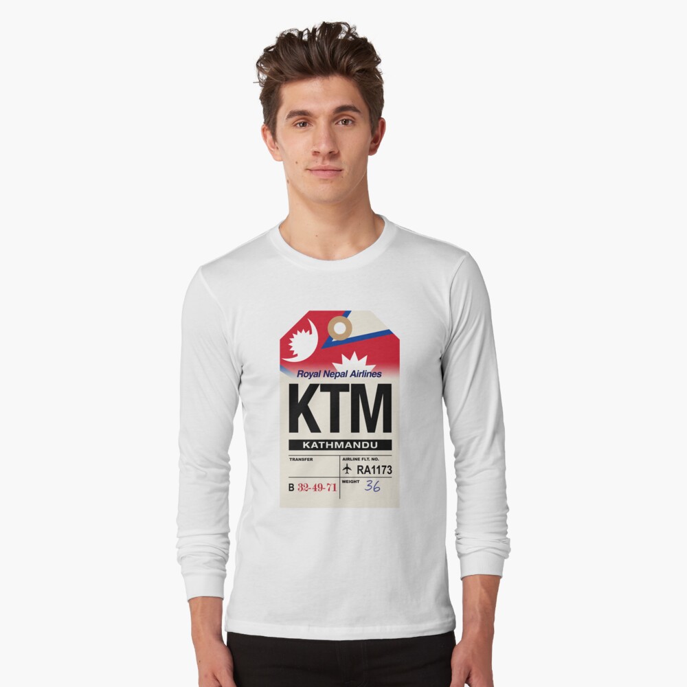 "Kathmandu (KTM) Nepal Airline Luggage Tag" Sticker for Sale by ...