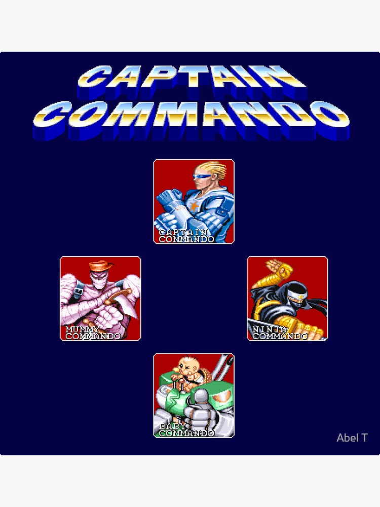 "Classic Captain Commando arcade" Sticker for Sale by Tark-Abelard ...