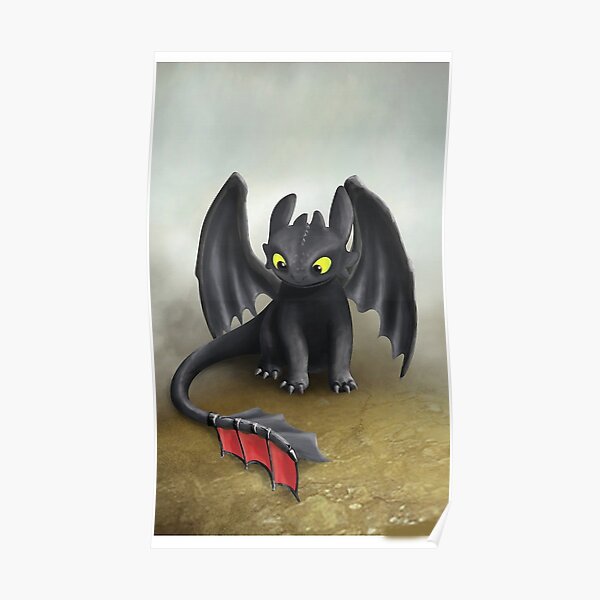 "Toothless Dragon " Poster for Sale by ihjsai | Redbubble