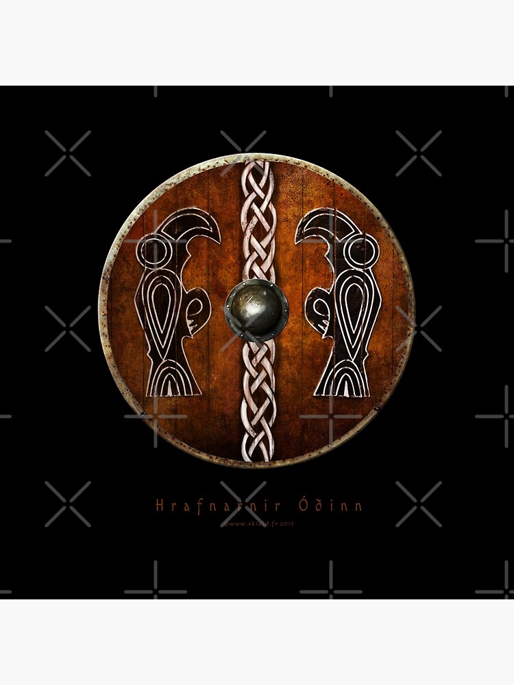 "Viking Shield Odin's Raven Huginn & Muninn" Floor Pillow for Sale by ...