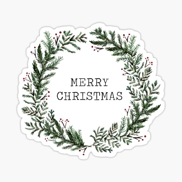"Simple Merry Christmas" Sticker for Sale by move-mtns | Redbubble