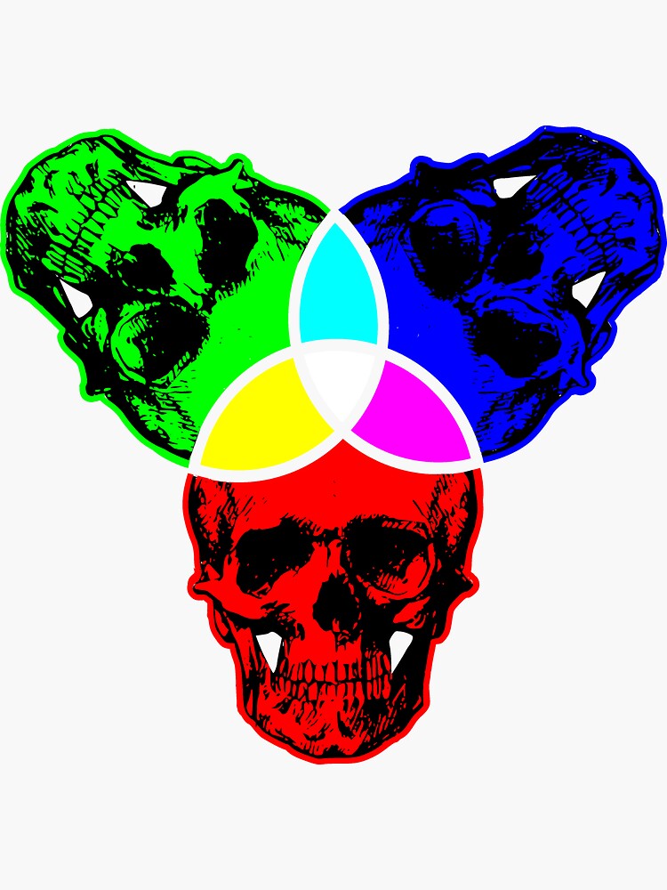 "RGB Skull Trinity Color Diagram" Sticker for Sale by DaddyHojo | Redbubble