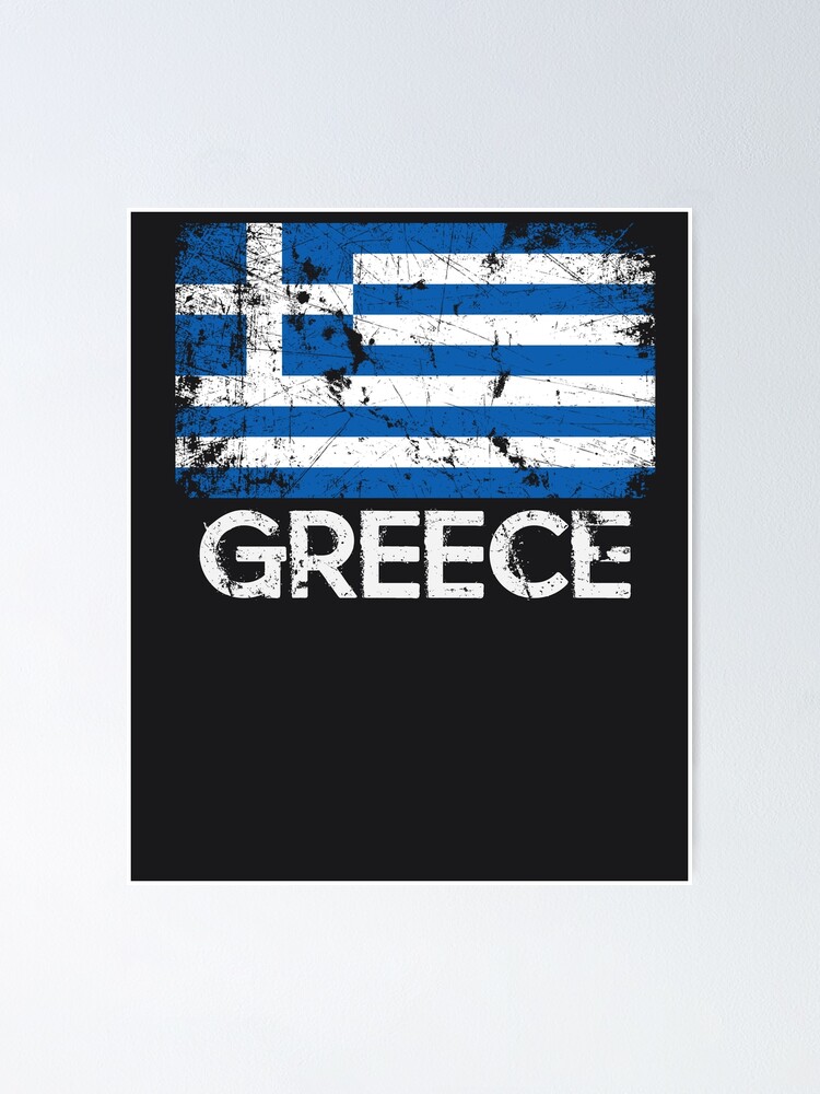 "Greek Flag Design | Vintage Made In Greece Gift" Poster by melsens ...