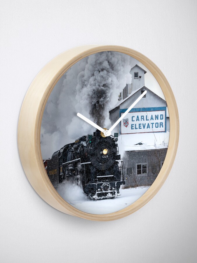 "Polar Express Train in Winter" Clock for Sale by csterken | Redbubble