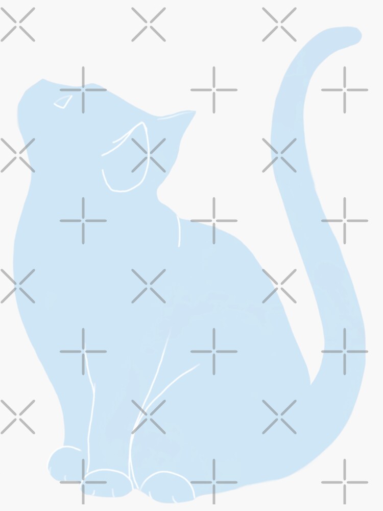"Light Blue Cat" Sticker for Sale by Sophiaroseart | Redbubble