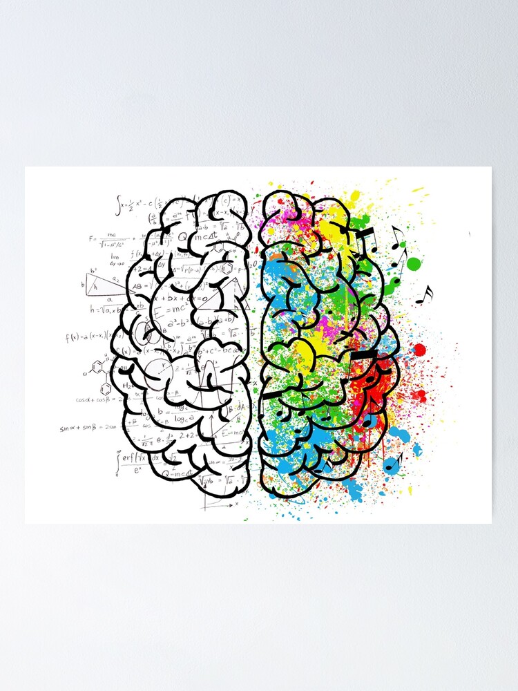 "Left Brain, Right Brain" Poster for Sale by freethebirdies | Redbubble