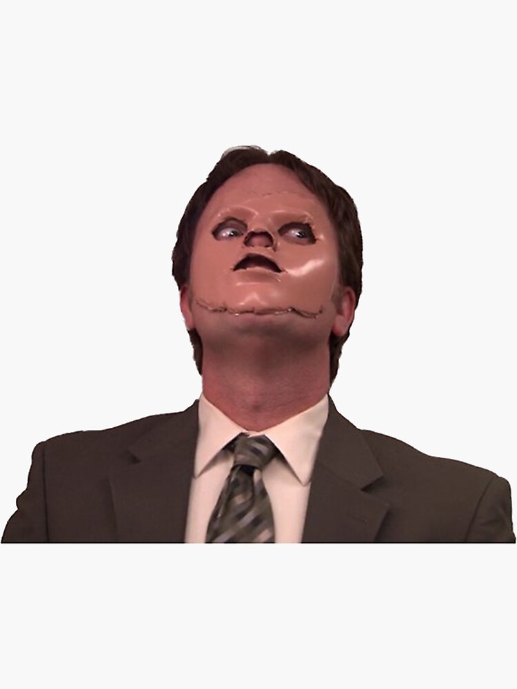 "Dwight Schrute 'skin mask' " Sticker by hood112 | Redbubble