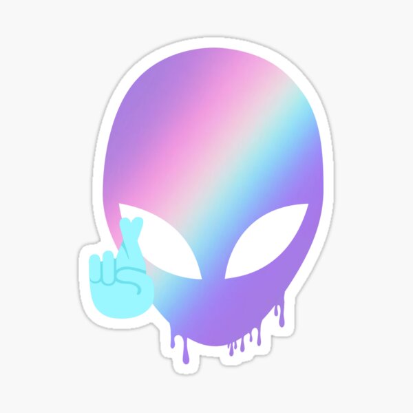 "Drippy Alien - Pastel Rainbow" Sticker by sailorkaleb | Redbubble