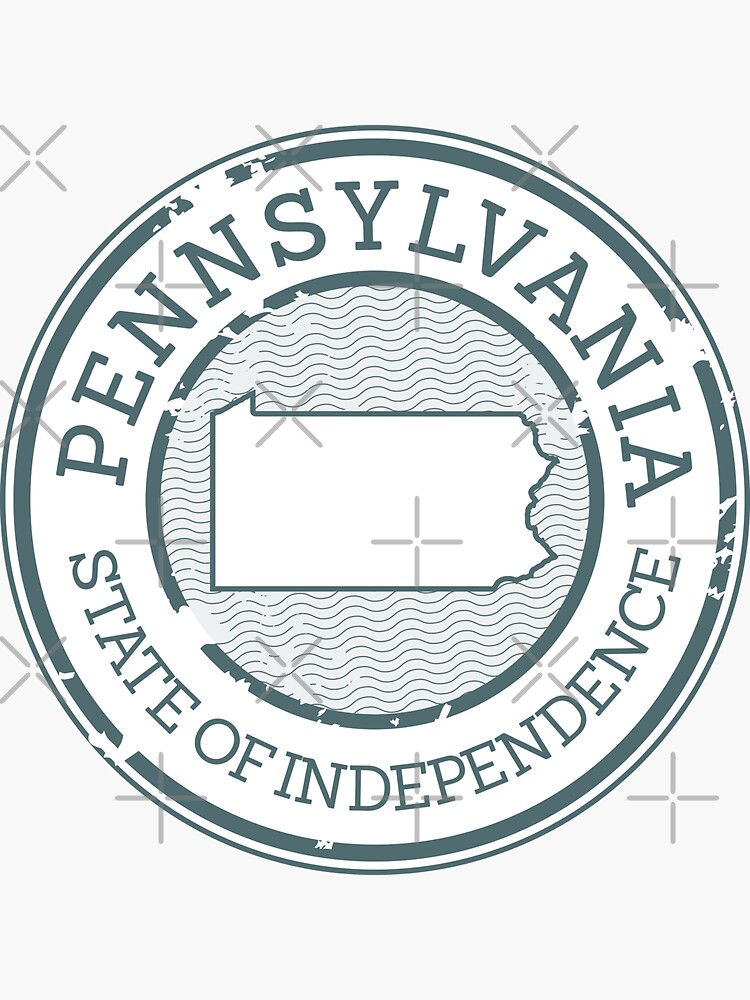 "Pennsylvania - State of Independence (Stamp)" Sticker by stampusa ...