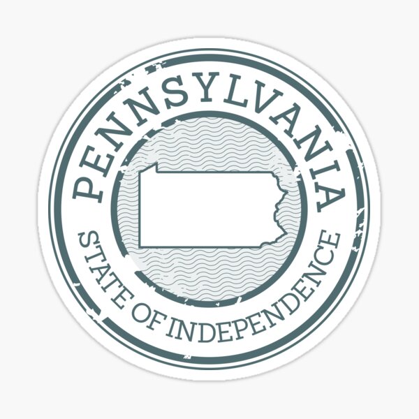 "Pennsylvania - State of Independence (Stamp)" Sticker by stampusa ...