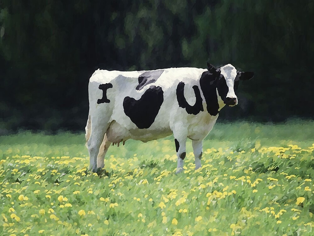 "I Love You Cow" by NiftyGaloot | Redbubble