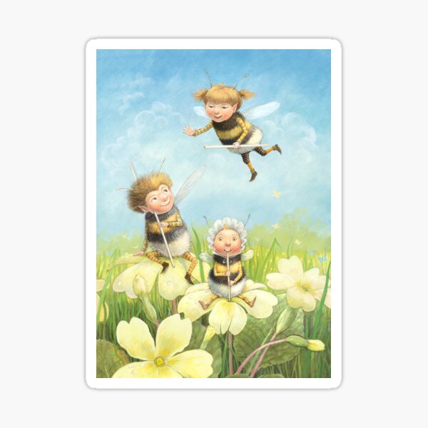 "The Bimbles - Cute bee-pixie family" Sticker by mydododied | Redbubble