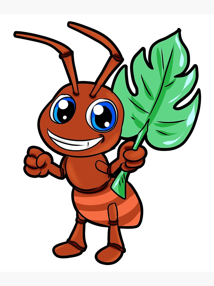 "Cartoon Ant Happy Cute Anime Mange Kawaii Chibi" Postcard for Sale by ...