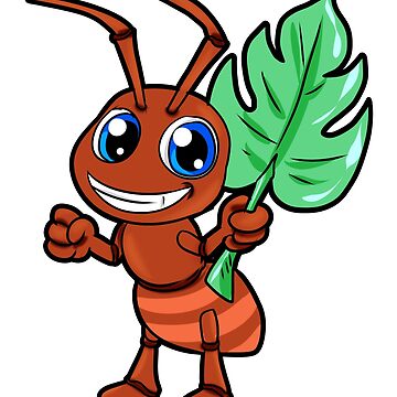 "Cartoon Ant Happy Cute Anime Mange Kawaii Chibi" Postcard for Sale by ...