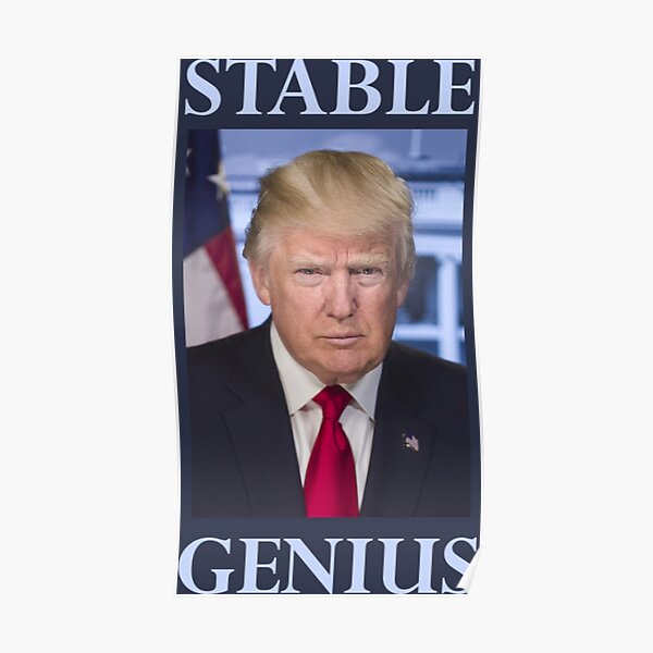 "Donald Trump - Stable Genius" Poster for Sale by threeampersands ...