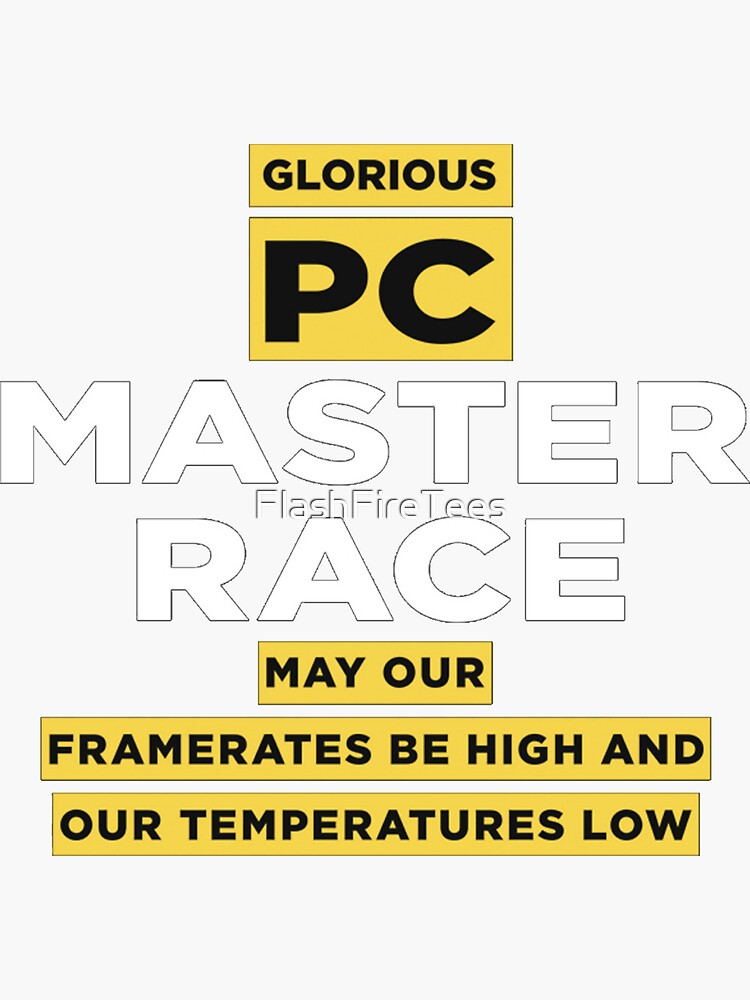 "Glorious PC Master Race Tee" Sticker by FlashFireTees | Redbubble