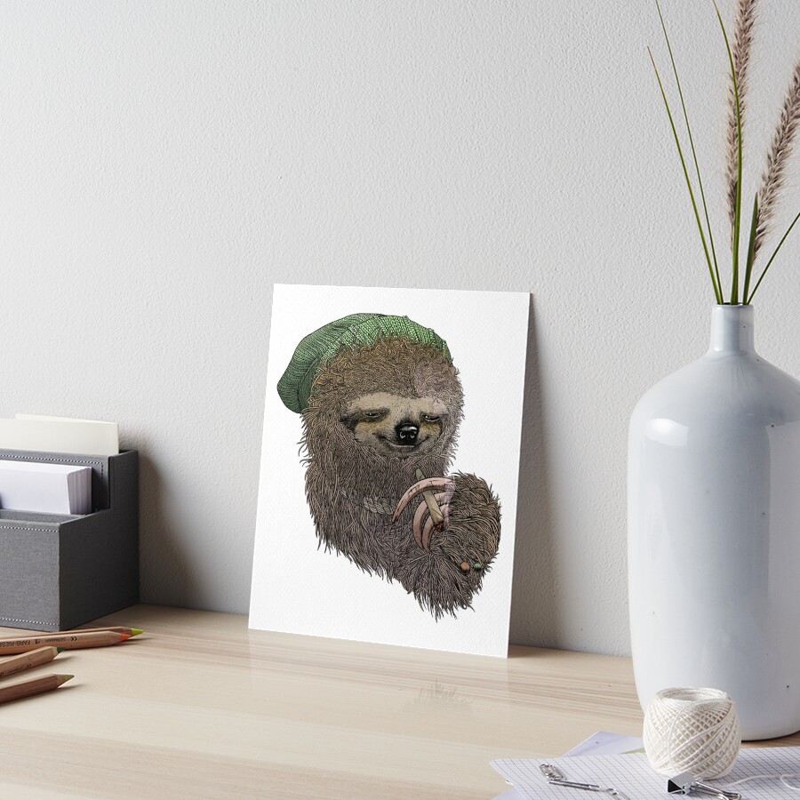 Lámina rígida «Perezoso de fumar rasta 420» de Desire-inspire | Redbubble