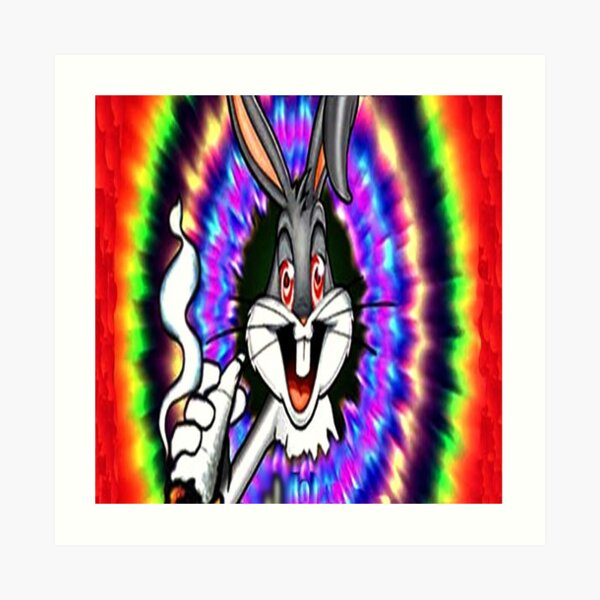 "psychedelic Rabbit Smoking a blunt" Art Print for Sale by Desire ...