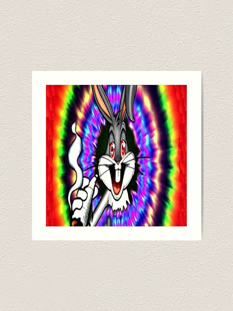"psychedelic Rabbit Smoking a blunt" Art Print for Sale by Desire ...