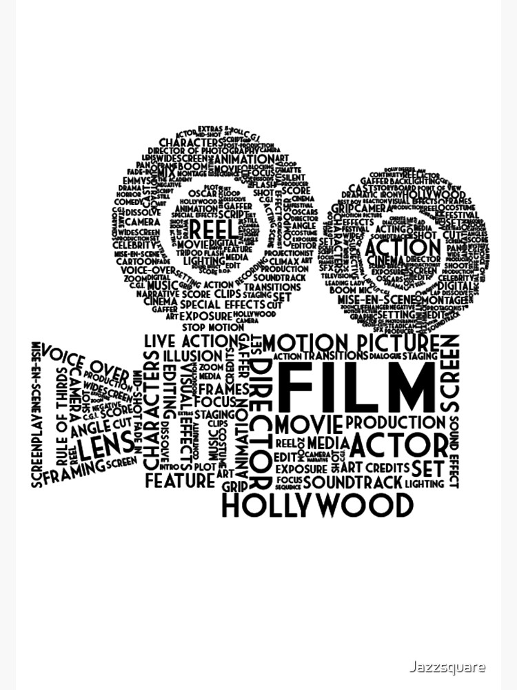 "Film Camera Typography - Black" Art Print by Jazzsquare | Redbubble