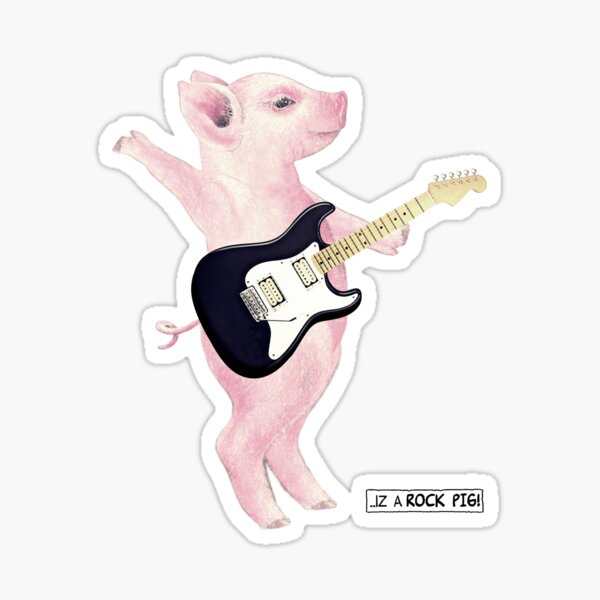 "Rock pig" Sticker by LAZYJSTUDIOS | Redbubble