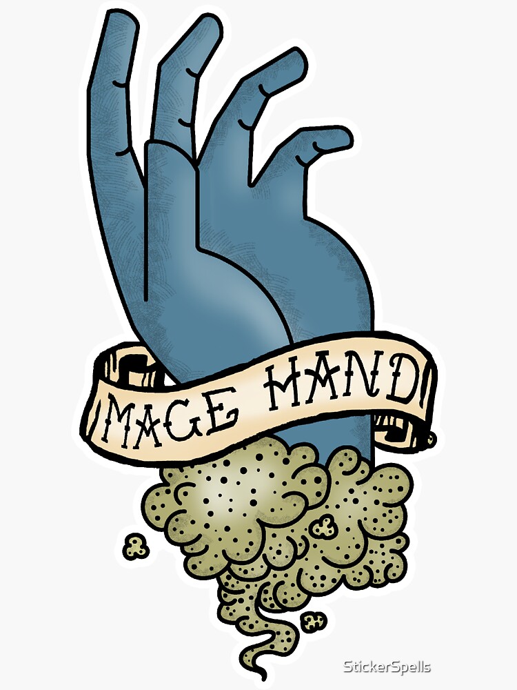 "Mage Hand Cantrip" Sticker for Sale by StickerSpells | Redbubble