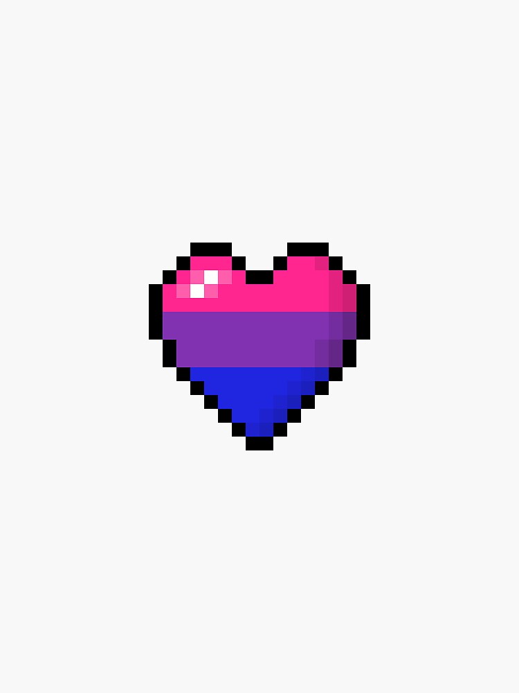 "Bi Pride Pixel Heart" Sticker by mamaamallama | Redbubble