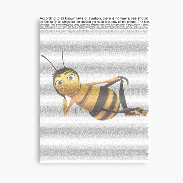 Bee Movie Script Canvas Prints | Redbubble