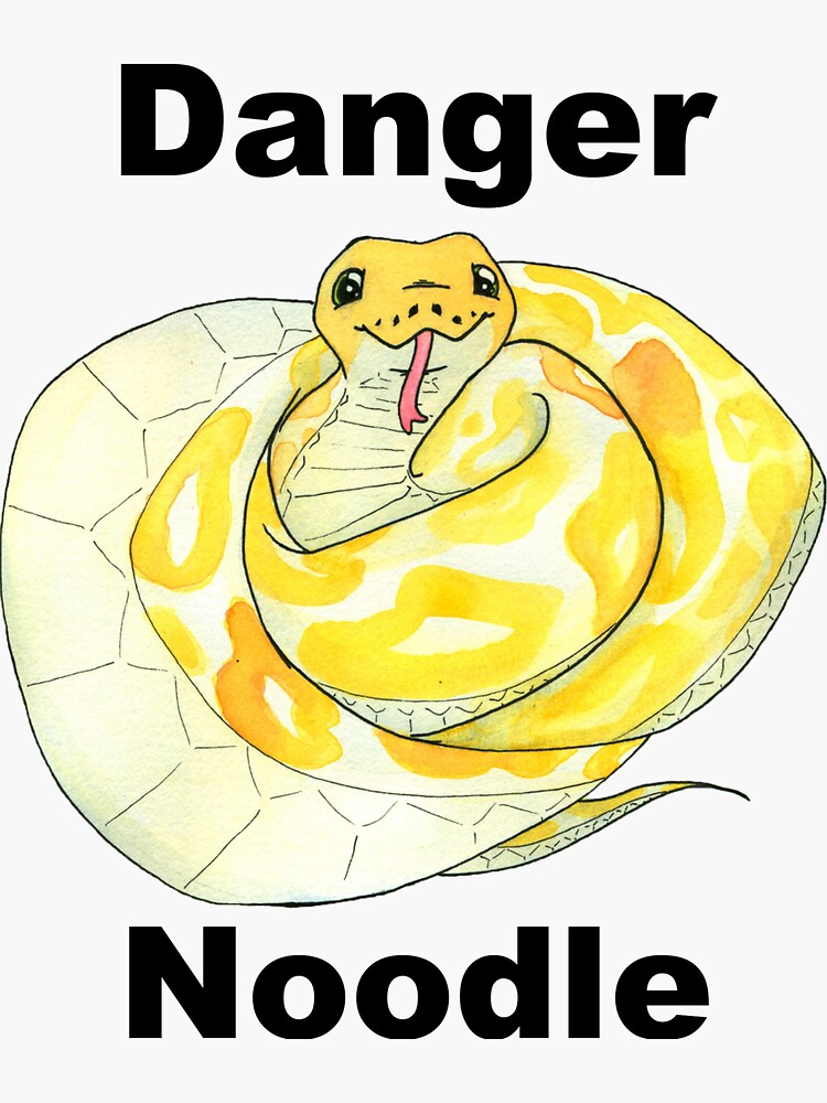 "Danger Noodle Yellow Snake" Sticker for Sale by lindseylove098 | Redbubble