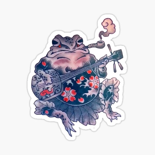 "Smoking Frog Rocks Out" Sticker by VictorIos | Redbubble