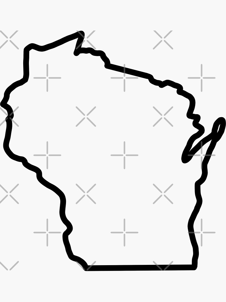 "Wisconsin State Outline" Sticker for Sale by chocmusings | Redbubble
