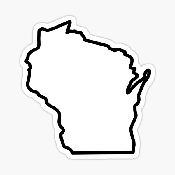 "Wisconsin State Outline" Sticker for Sale by chocmusings | Redbubble
