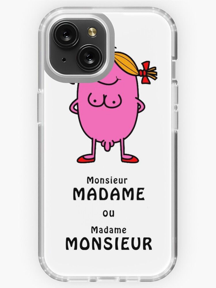 Coque iPhone avec l'œuvre « madame monsieur ou monsieur madame » de l'artiste zebia | Redbubble