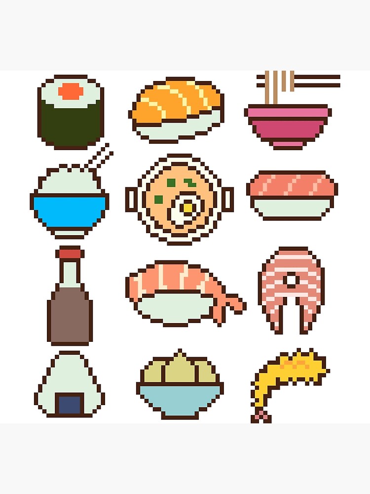 "8-bit Japanese Food" Poster by petprints | Redbubble