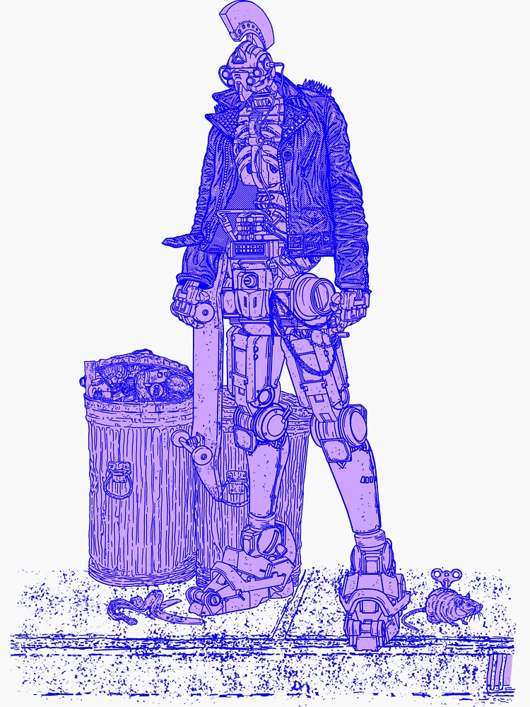"Robopunk" Sticker by Kdogg86 | Redbubble