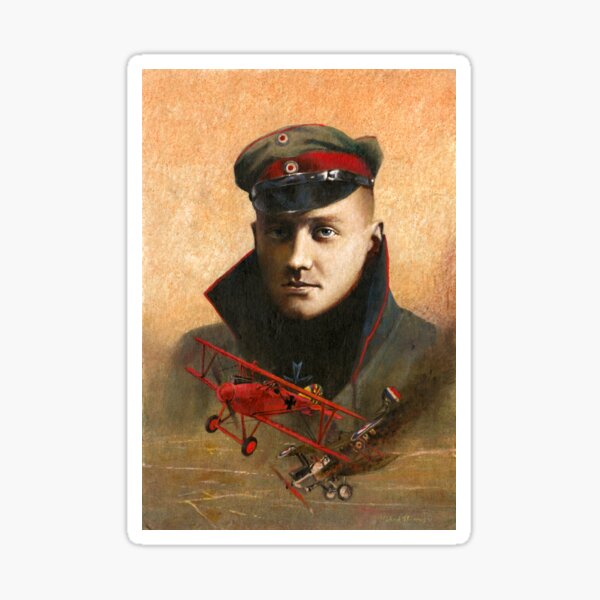 "Red Baron Historical Portrait" Sticker for Sale by mictomart | Redbubble