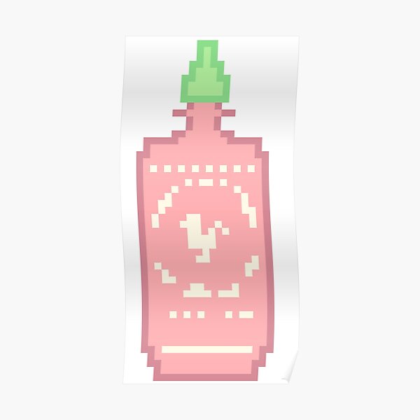"Pastel Sriracha Hot Sauce Pixel Art" Poster by Bunnyfuncake | Redbubble