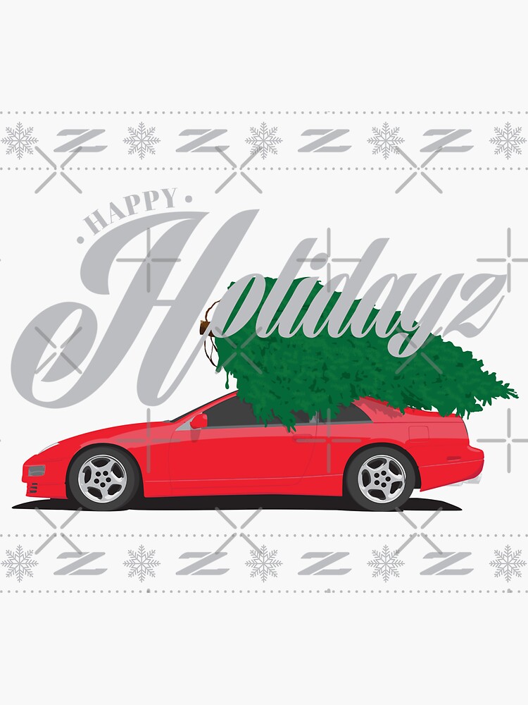 "Happy Holidayz Nissan 300zx Fairlady Z Z32 Aztec Red" Sticker by ...