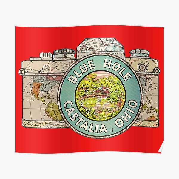 "Map Camera with Blue Hole Castalia Ohio Vintage Travel Decal image in ...